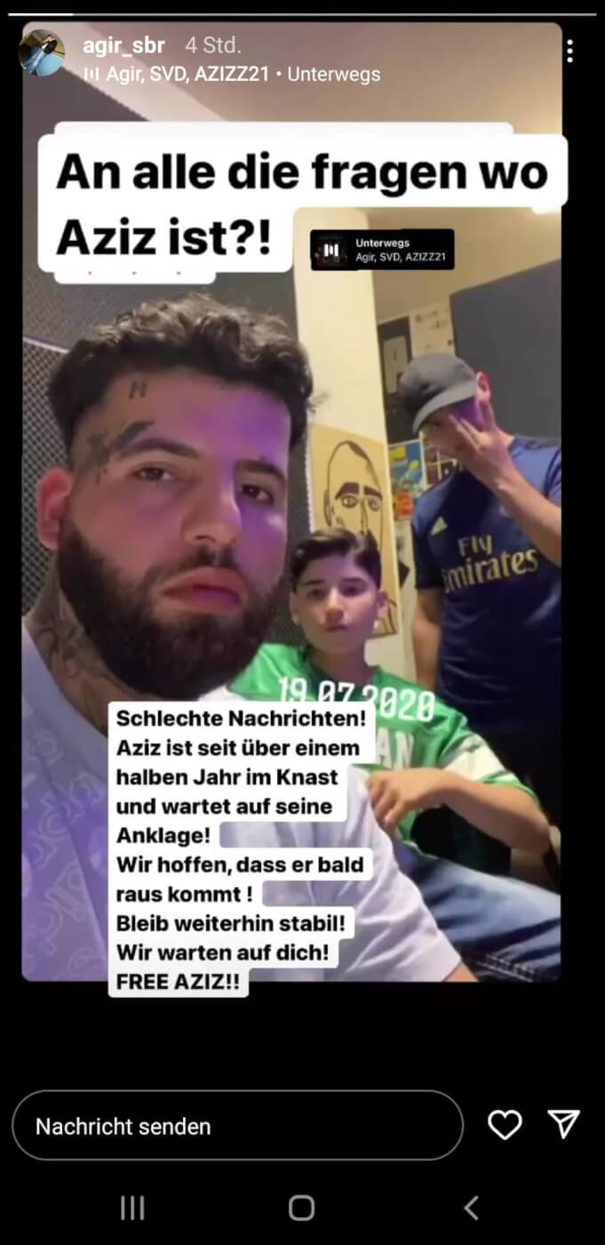 Nach Ahmad Patron Miri - Rapper Azizz21 befindet sich im Knast ...