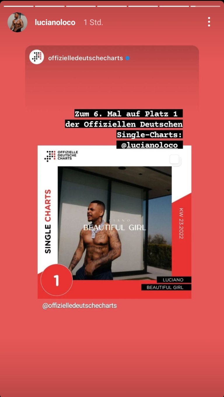 47 Millionen Streams in 6 Wochen - Luciano zum 6. Mal hintereinander ...