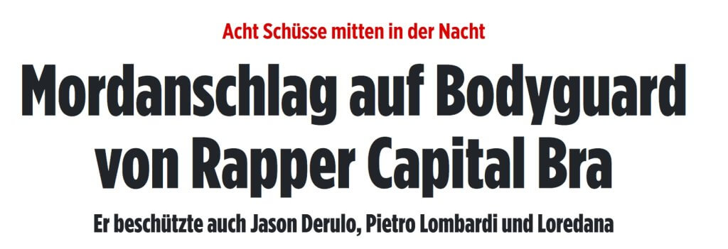 Mord-Attentat - Bodyguard von Capital Bra und Loredana niedergeschossen ...